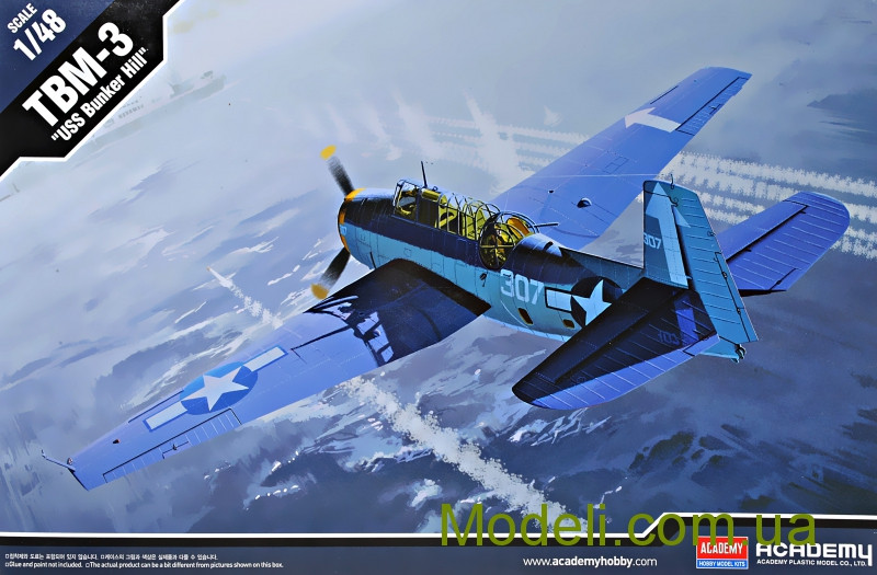 Сборная модель бомбардировщика-торпедоносца TBM-3 "Bunker Hill" Academy ...
