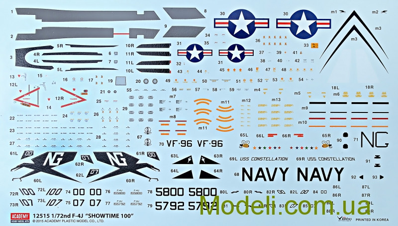 Сборная модель 1:72 USN F-4J "Showtime 100" Academy 12515 Хоббі Маркет ...