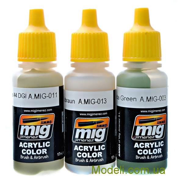 Набор акриловых красок AMMO A-MIG-7141: Cтандартные цвета немецкой ...