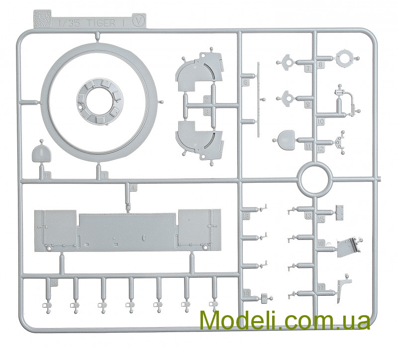 Пластиковая масштабная модель Tiger I с циммеритом (Mid-Production ...