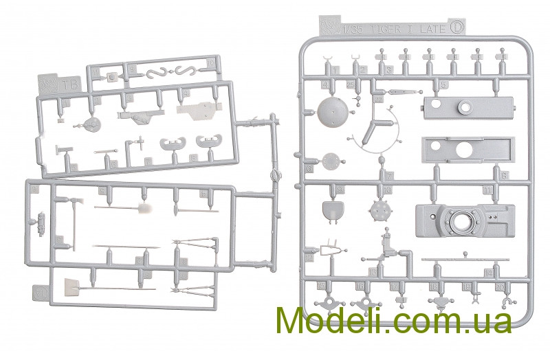 Пластиковая масштабная модель Tiger I с циммеритом (Mid-Production ...