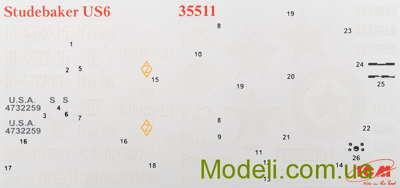 Сборная модель грузового автомобиля "Studebaker US6" с советским ...