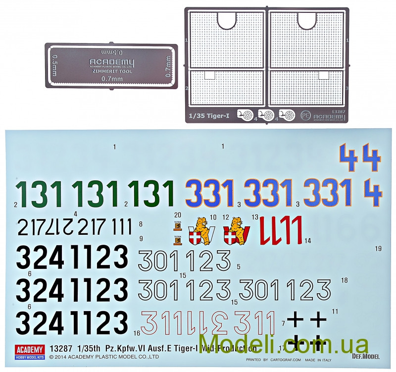 Збірна модель 1:35 Tiger I, середина виробництва, 1944 р. Academy 13287 ...